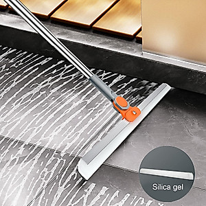 Floor Scraper, Long Handle Wiper Broom, Multi-Purpose Rotating Floor Scraper, Wet and Dry, Kitchen Sweeping Hair, Tile Pet Hair Floor Glass Window Water Foam Deep Cleaning