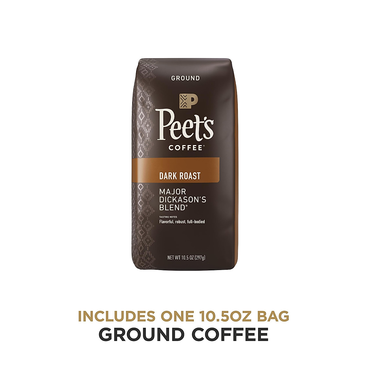 Peet's Major Dickason's Blend Ground Dark Roast Coffee, 10.5 oz Bag