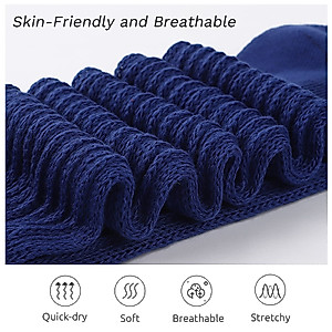 JOCMIC Slouch Socks for Woman 3 Pairs Women Scrunch Socks Extra Long Knee High Slouchy Socks Size 6-11 dark purple+wine red+dark blue