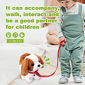 Super JAKES Fake Dog,Plush Toy Puppy,Electronic Interactive Pet Dog - Walking, Barking, Tail Wagging, Stretching Companion Animal for Kids,Barking Dog Toy(Saint Bernard)