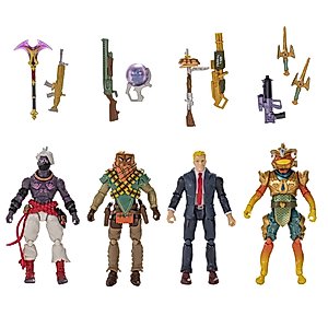 Fortnite Solo Figures Squad Mode, Four 4-inch Highly Detailed Figures with Weapons and Harvesting Tools - Amazon Exclusive