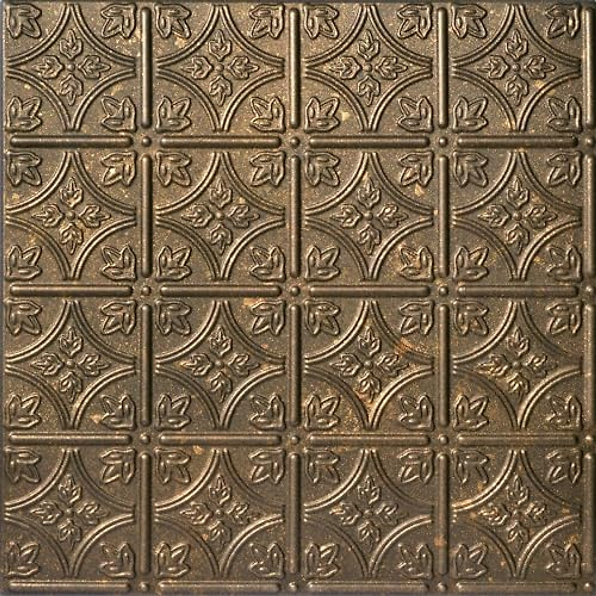 A La Maison Ceilings R125 Emma's Flowers Glue-up Styrofoam Ceiling Tile (256 sq. ft./Case), Pack of 96, Rusted Steel