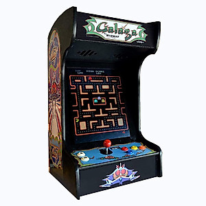 Doc and Pies Arcade Factory Classic Home Arcade Machine - Tabletop and Bartop - 412 Retro Games - Full Size LCD Screen, Buttons and Joystick (Black)