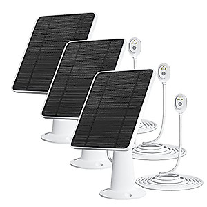 Solar Panel Charger Compatible with Arlo Ultra/Ultra 2/Pro 3/Pro 4/Pro 3 Floodlight Security Camera, 5V 4W Solar Panels Charging IP65 Weatherproof w/ 9.8ft Charging Cable Adjustable Wall Mount, 3 Pack