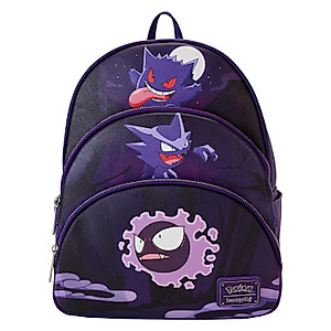 Loungefly Pokemon Gastly Evolutions Triple Pocket Mini Backpack