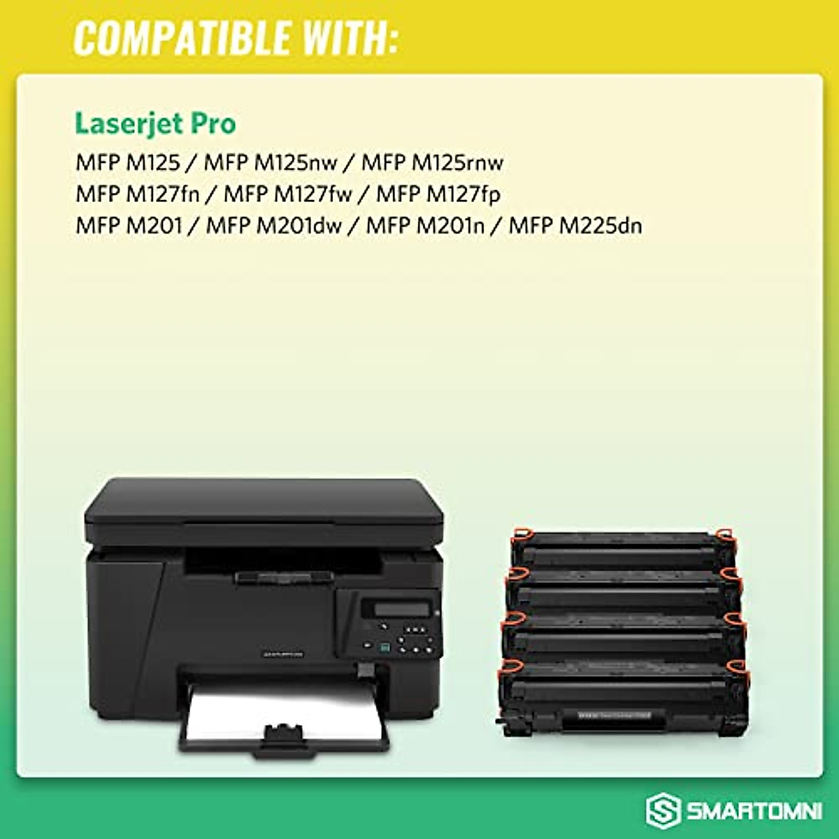 S SMARTOMNI Compatible Toner Cartridge Replacement for HP 83A CF283A (4-Pack,Black), for Use with HP MFP M225dn M225dw M127fw M127fn M201dw M201n M125nw M125a Printer Series