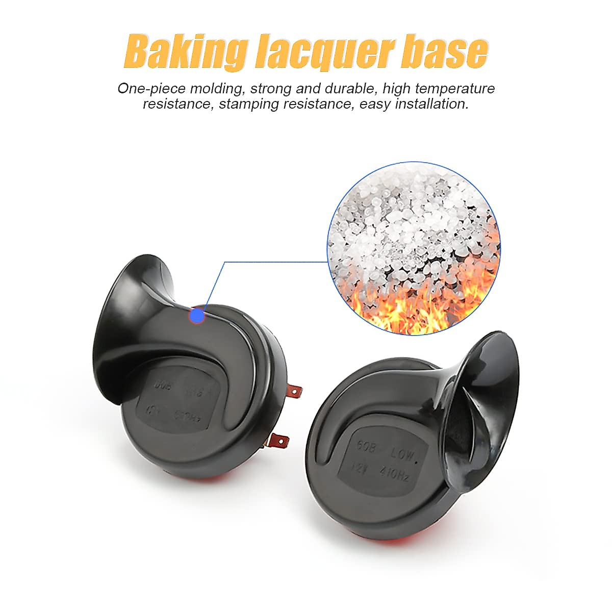 300DB Super Loud Train Horn, 2PCS Car Air Electric Snail Double Horn, 12V Waterproof Air Horns Replacement Kit, Automotive Accessories Universal for Car, Motorcycle, Truck, Bike, Boat (Red)