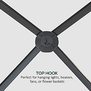 Outsunny 11' x 11' Hardtop Gazebo with Metal & Acrylic Combined Roof, Wood Frame, Permanent Pavilion Grill Gazebo with Bar Counters, Ceiling Hook, for Patio, Garden, Backyard, Deck, Lawn