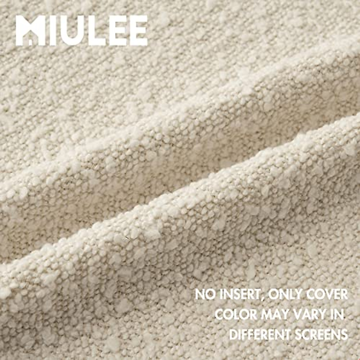 MIULEE Decorative Throw Pillow Cover 12 x 20 Inch Beige Pillowcase Lumbar Pillow Cover Textured Boucle Sofa Couch Home Decors for Living Room Woven Modern Cushion Case