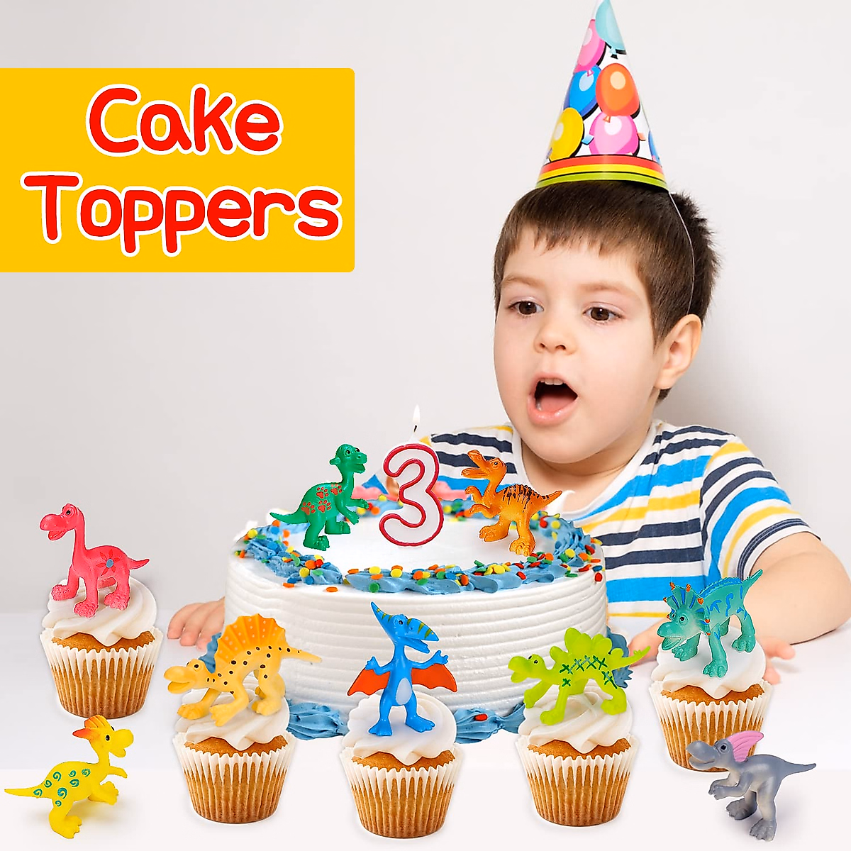 36 PCS Dinosaur Bulk Toys Goodie Bags Stuffers Gifts for Kids School Prizes for Classroom Birthday Party Favors for Boys Girls Cupcake Toppers Pinata Fillers Treasure Box Toys