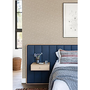 NuWallpaper Tan Poplin Peel and Stick Wallpaper, NUS5002