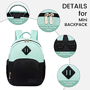 LOVEVOOK Mini Backpack Purse for Women, Small Fashion Backpack, Lightweight Cute Daypack for Travel Dating Black-Cyan Blue