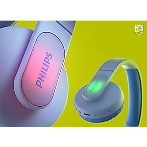 Philips K4206 Kids Wireless On-Ear Headphones, Bluetooth + Cable Connection, 85dB Limit for Safer Hearing, Built-in Mic, 28 Hours Play time, Parental Controls via Philips Headphones