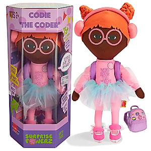 Surprise Powerz Learning Plush Doll Bundle for Girls - 16" Maria The Mathemagician, Vera The Vet, Codie The Coder, and Astro The Astronaut