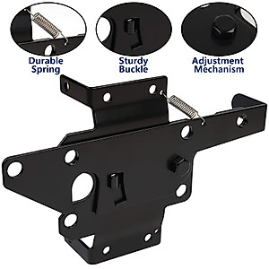 Gate Latches for Wooden Fences Heavy Duty Post Mount Automatic Gravity Lever Spring Self Locking Hardware Wood/Vinyl Fence Gate Lock for Secure Pool/Yard/Garden,Black Finishing,Steel
