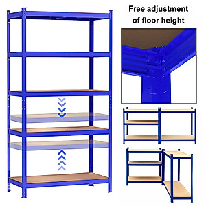 Yiyai Garage Shelving Heavy Duty Storage Shelves - 59" High 27.6" Wide 12" Deep Metal Shelf Unit - 5-Tier Garage Utility Shelf Rack for Pantry Warehouse Basement, Boltless Assembly, Load 1930 LBS