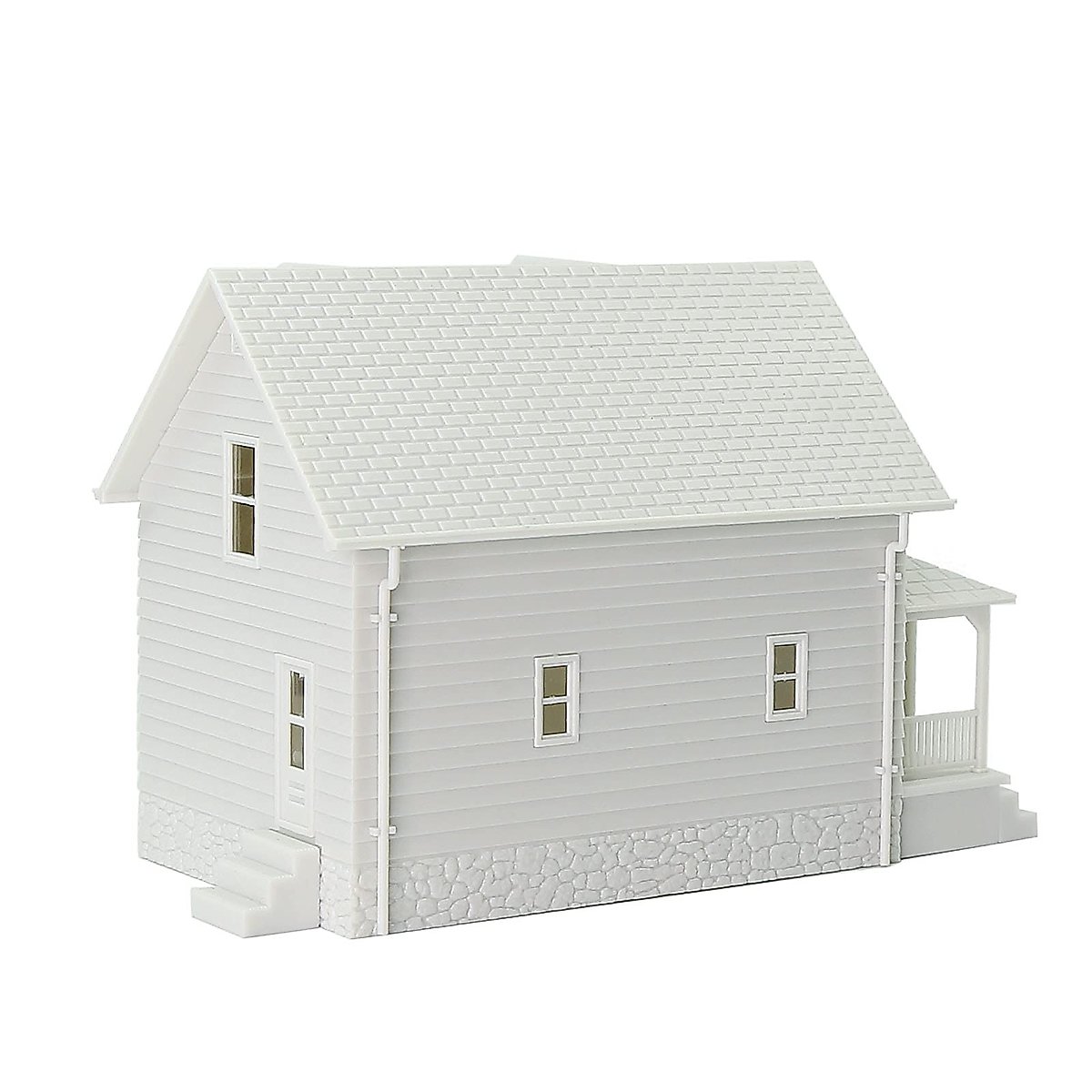 4pcs N Scale Model Blank Buildlings Kit Unassembled Houses for Model Train Layout JZ01JJ (N Scale-4 Units)