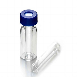 HPLC Vial Inser,300ul Glass Inserts, 9-425 vials Glass Flat Base Inserts,Pack of 100