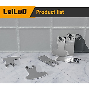 LEILUO Oscillating Multi Tool Blades 5 Pack Diamond Multitool Blades for Grout Removal Fit DeWalt Milwaukee Makita Ryobi and More