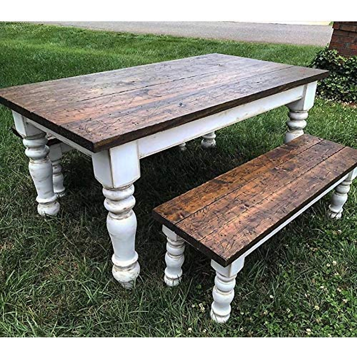 CAROLINA LEG CO. Chunky Pine Dining and Bench Combo - Farmhouse Legs - Set of 4 Dining and Bench Legs - Unfinished - Made in NC