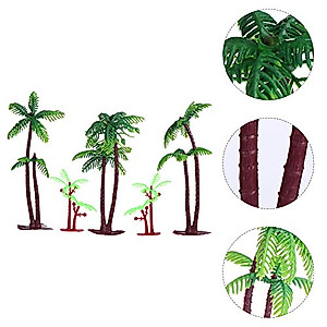 PRETYZOOM 1 Set 20 Pcs Coconut Cake Decoration Ice Cream Decorations Ice Cream Ornament Simulated Coconut Tree Plastic Cake Decorations Cake Supplies Ornaments Birthday Cake Decor