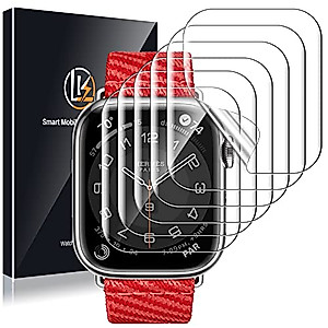 LK 6 Pack for Apple Watch Screen Protector 45mm Series 8 7 [New Version] Anti-Scratch, Self-Healing Soft TPU Film for Apple Watch 45mm Series 8, Bubble Free, HD Transparent, Touch Sensitive