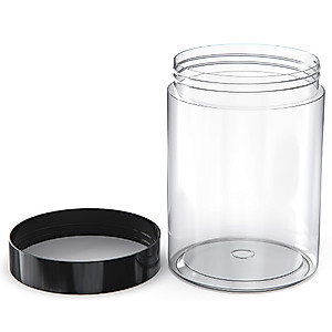 MABUA 8oz Plastic Containers with Lids 30 Pack BPA Free, Clear Empty Refillable Round Sugar Scrub small 8 Oz Plastic Jars with Lids for Cosmetics, Lotions, Body Butter, Liquid Slime & Beauty Products