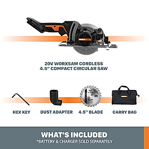 Worx WX531L.9 20V Power Share WORXSAW 4.5" Cordless Compact Circular Saw (Tool Only)