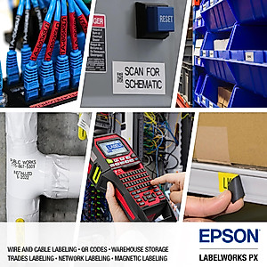 LABELWORKS Epson LW-PX900 Industrial Label Maker - Portable Handheld Label Printer Compatible with All Epson PX Tape Types