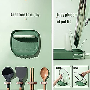 2 Pack Spoon Rest for Kitchen Counter, Cooking Ladle/Spatula/Spoon Holder for Stove Top, Utensil Rest for Countertop, Kitchen and Grill Utensil and Lid Holder, No Mess Rack with Drip Pad - by IYOOH