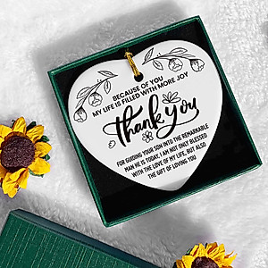 Thank You Gifts for Mother of The Groom, Thank You for Guiding Your Son into The Remarkable Man, Wedding Day Gifts for Mother in Law from Bride, Ornament Keepsake Gifts