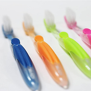 Niche Compact Head Kids Toothbrush and Children Toothbrush with Soft Bristles, For Sensitive Gums, Tapered,4 colors (6 Packs)