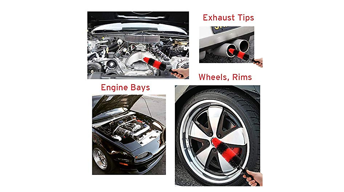 Fitosy Wheel Rim Brush, Soft Bristle Long Master Car Wheel Brush Rim ...