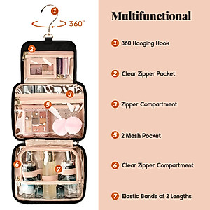 CUBETASTIC Travel Toiletry Bag, Makeup Bag for Women, Portable Water-resistant Small Travel Bag for Toiletries & Cosmetic Essentials