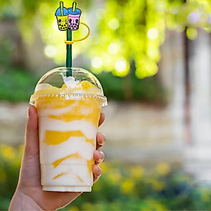 Cute Straw Covers Cap, Dust-Proof Straw Toppers, Reusable Drinking Straw Cover, Splash Proof Straw Caps, Portable Silicone Straw Tip Covers Decoration(6 Pcs Mixed Style)