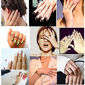 INRENG 7pcs 1mm Stainless Steel Women's Plain Band Thin Knuckle Stacking Midi Rings Comfort Fit Size 3 to 9, Black