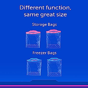 Ziploc Gallon Food Storage Bags, Stay Open Design with Stand-Up Bottom, Easy to Fill, 80 Count