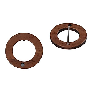 HomeSoGood 20Pcs Wood Earrings Ring Shaped Wooden Earring Posts Stud with Loop for Women DIY Jewelry Making Supplies