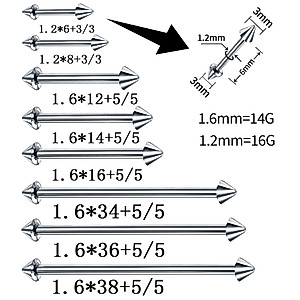 Tustrion 118PCS Piercing Kit for All Body Piercings Stainless Steel Piercing Jewelry 14G 16G Jewelry for Ear Cartilage Tragus Nose Septum Lip Nipple Piercing Tools