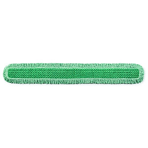 Rubbermaid Commercial Products HYGEN 60 inch Microfiber Dust Pad with Fringe, Green, For Janitorial/Professional Cleaners and Heavy-Duty industrial Cleaning/Dusting/Sweeping