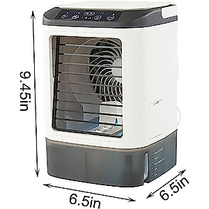 Portable Air Conditioner, 3 Wind Speeds Evaporative Air Cooler Quiet Fast Cooling Air Personal Conditioner with Humidifier for Home Office Bedroom Travel Camping