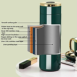 MMLLZEL Smart Thermos Bottle Temperature Display 316 Stainless Steel Vacuum Flask Waterproof Coffee Mug Keep Hot/Cold (Color : E, Size : 17x6.4cm)