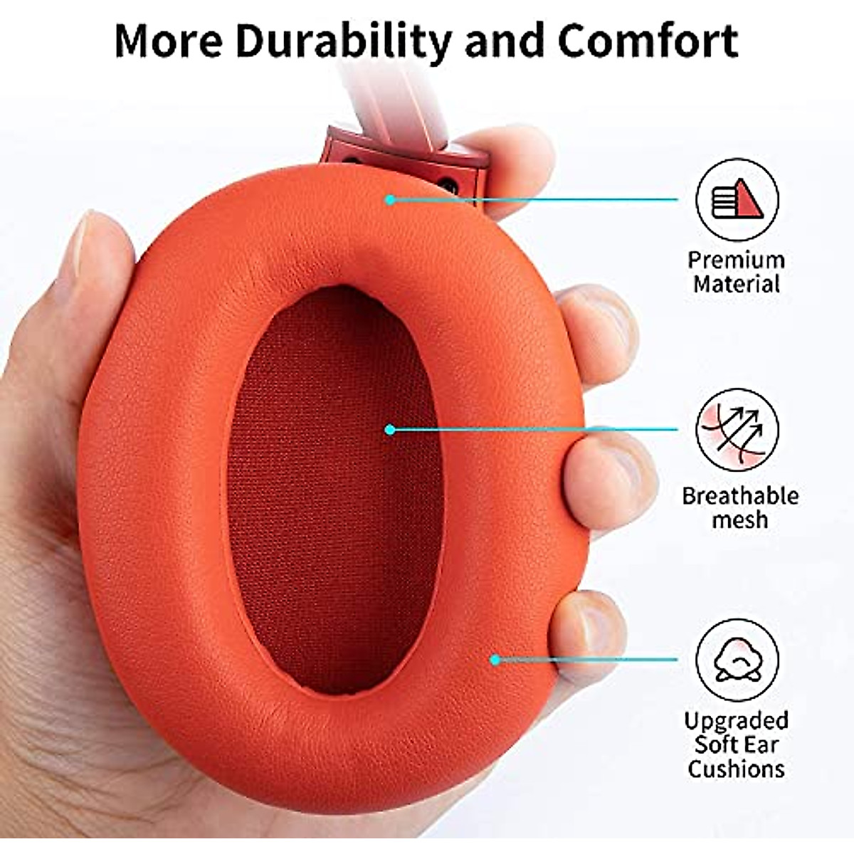 SE7 Dual Feedback Active Noise Cancelling Headphones Bluetooth Headphones Wireless Headphones Over Ear Built-in Microphone Deep Bass, 30 Hours for Travel/Work/TV/Computer/Cellphone -Red