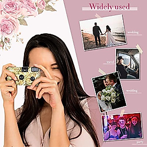 12 Pack Disposable Camera for Wedding Single Use Film Camera with Flash for Wedding, Anniversary, Travel, Camp, Party Supply (Yellow Rose)