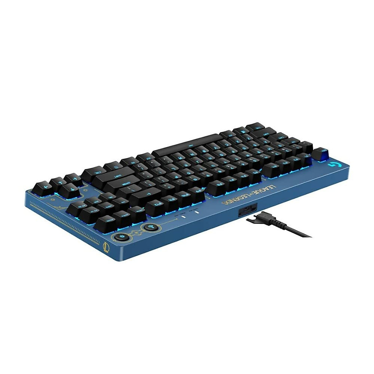 Logitech G PRO Mechanical GX Brown Tactile Switch Gaming Keyboard (League of Legends Edition) Bundle with Palm Rest and 4-Port USB 3.0 Hub (3 Items)