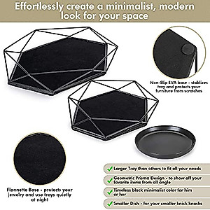 Mili Home Black Decorative Tray Large Perfume Tray Bathroom Trays Makeup Trays for Vanity, Perfume Organzier and Holder, Coffee Table Decor