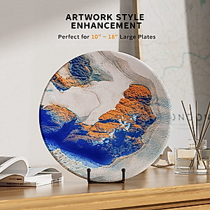 IPAME 4 Pack 8 Inch Large Plate Stands for Display - Metal Square Wire Plate Holder Display Stand + Picture Stand for Book, Platter, Plaque, Photo Easel