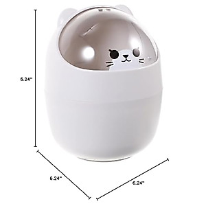 VANZACK Mini Trash Can with Lid Desk Trash Can Small Garbage Cans Wastebasket for Desktop