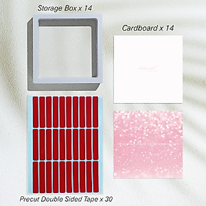 LIGHT RAIN Press on Nail Packaging Box, 3D Nail Storage Organizer and Display Holder Set, 4.3x4.3x0.8 inch, 14pcs