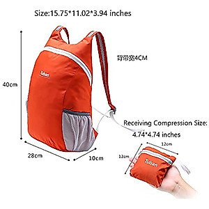BONVEN Lightweight Backpack Foldable Backpack Ultra Lightweight Packable Rucksack Casual Small Daypack for Hiking Camping Travel Outdoor Sport